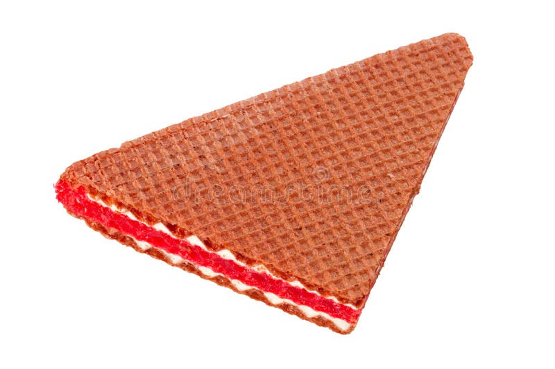 Triangle Waffle with Red Filling Isolated on White Background. Stock ...