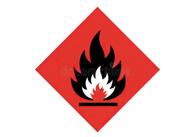 Flammable Risk Red Diamond Fire Flame Symbol Industrial Chemical ...