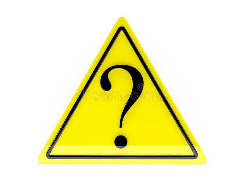 Triangle Warning Sign with Question Mark 3d Rendering Stock ...