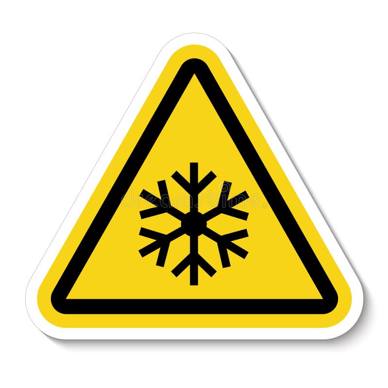 Triangle Warning Sign with Snowflake Symbol Isolate on White Background ...