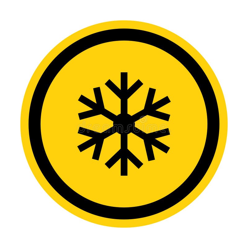 Triangle Warning Sign with Snowflake Symbol Isolate on White Background ...