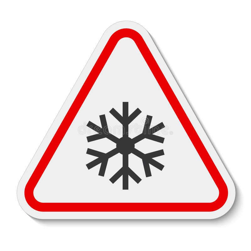 Triangle Warning Sign with Snowflake Symbol Isolate on White Background ...