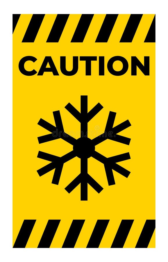 Triangle Warning Sign with Snowflake Symbol Isolate on White Background ...