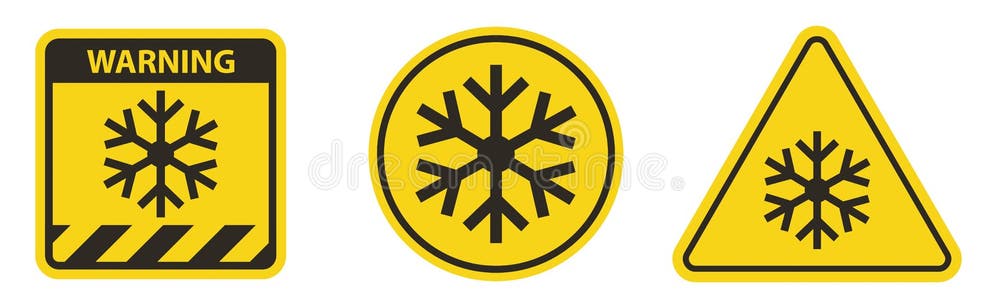 Triangle Warning Sign with Snowflake Symbol Isolate on White Background ...