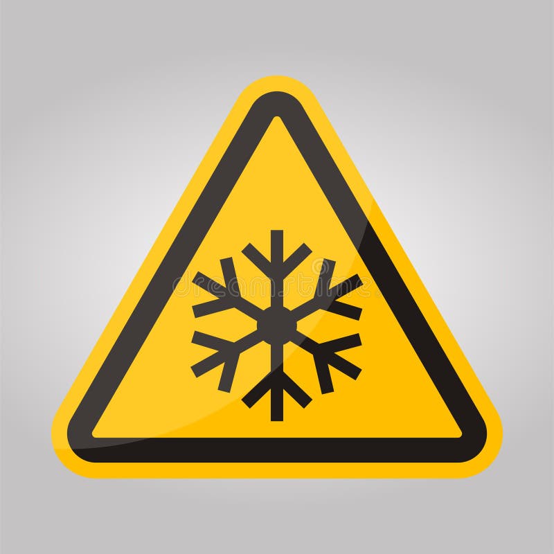 Triangle Warning Sign with Snowflake Symbol Isolate on White Background ...