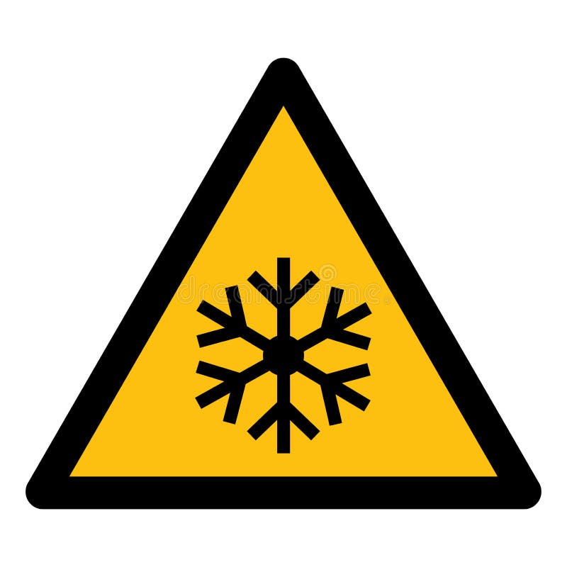 Triangle Warning Sign with Snowflake Symbol Isolate on White Background ...