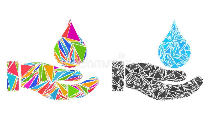 Triangle Water Offer Hand Mosaic Icons Stock Vector - Illustration of ...