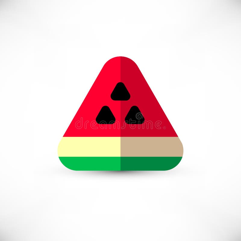 Triangle watermelon icon stock vector. Illustration of filled - 146199252