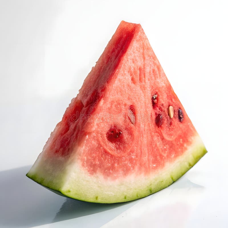 Triangle Watermelon Slice Isolated with Soft Shadow on White Stock ...