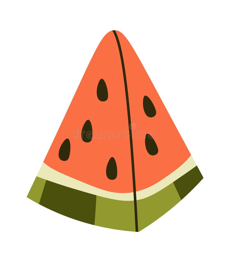 Watermelon Fruit Triangle Slice Stock Illustrations – 630 Watermelon ...