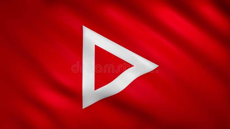 Triangle with White Outline Forward Symbol on Bright Red Stock Footage ...