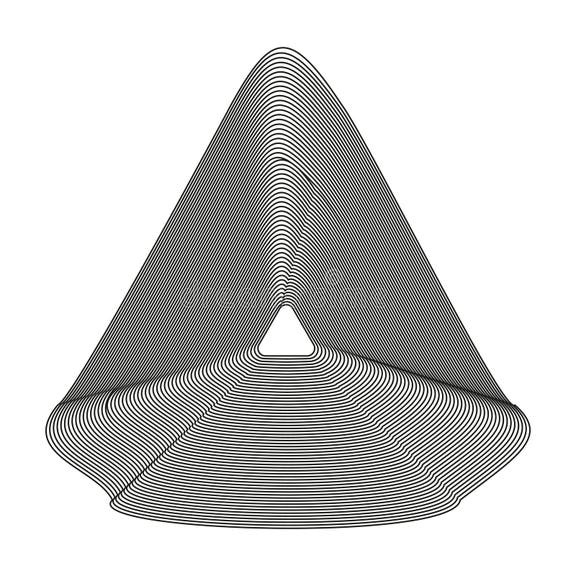 Triangle Wireframe Shape. Layered Contour Pyramid. Optical Stripe ...