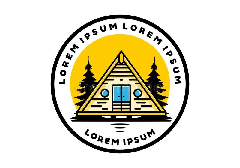 Triangle Wood Cabin Illustration Design Stock Vector - Illustration of ...