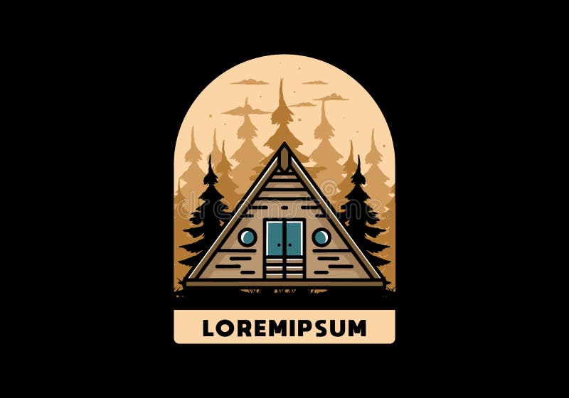 Triangle Wood Cabin Illustration Design Stock Vector - Illustration of ...