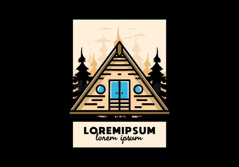 Triangle Wood Cabin Illustration Design Stock Vector - Illustration of ...