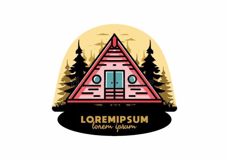 Triangle Wood Cabin Illustration Design Stock Vector - Illustration of ...