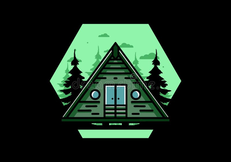Triangle Wood Cabin Illustration Design Stock Vector - Illustration of ...
