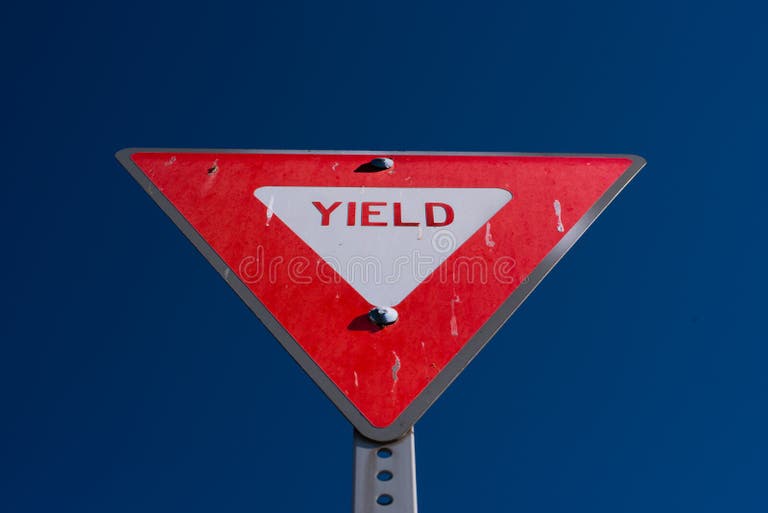 Triangle Yield Sign stock photo. Image of outside, transportation ...