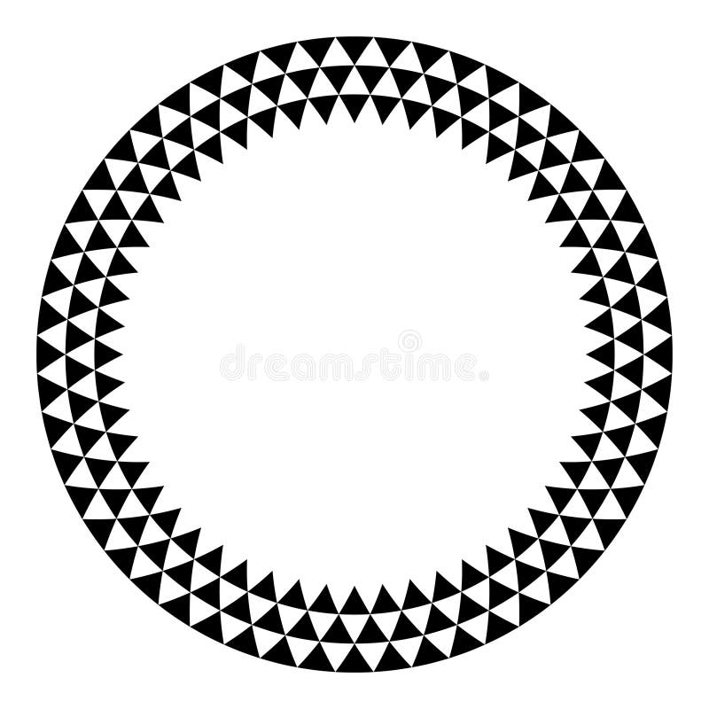 Triangle Pattern Circle Frame, Border Made with 3 Rows of Black ...