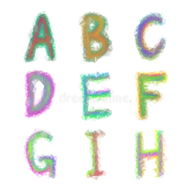Triangles Alphabet Letters. Vector Stock Vector - Illustration of ...