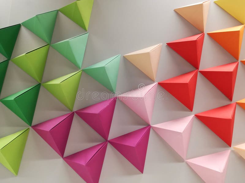 Triangles of colored paper stock photo. Image of colors - 99529730