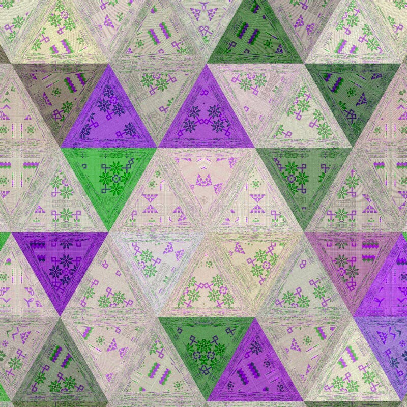 Triangles Continuous Background with Violet and Green Colors on White ...