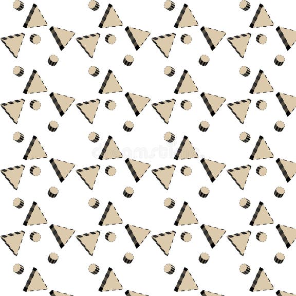 Triangles and Cylinders of Beige Color on a White Background.3d. Stock ...