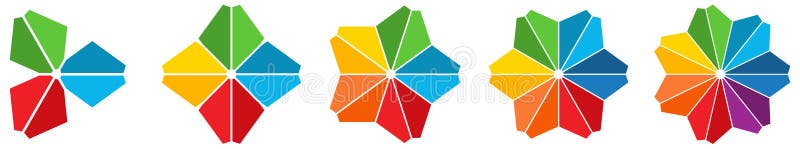 Triangles with Different Shades Arranged on Circle Creating Flower or ...