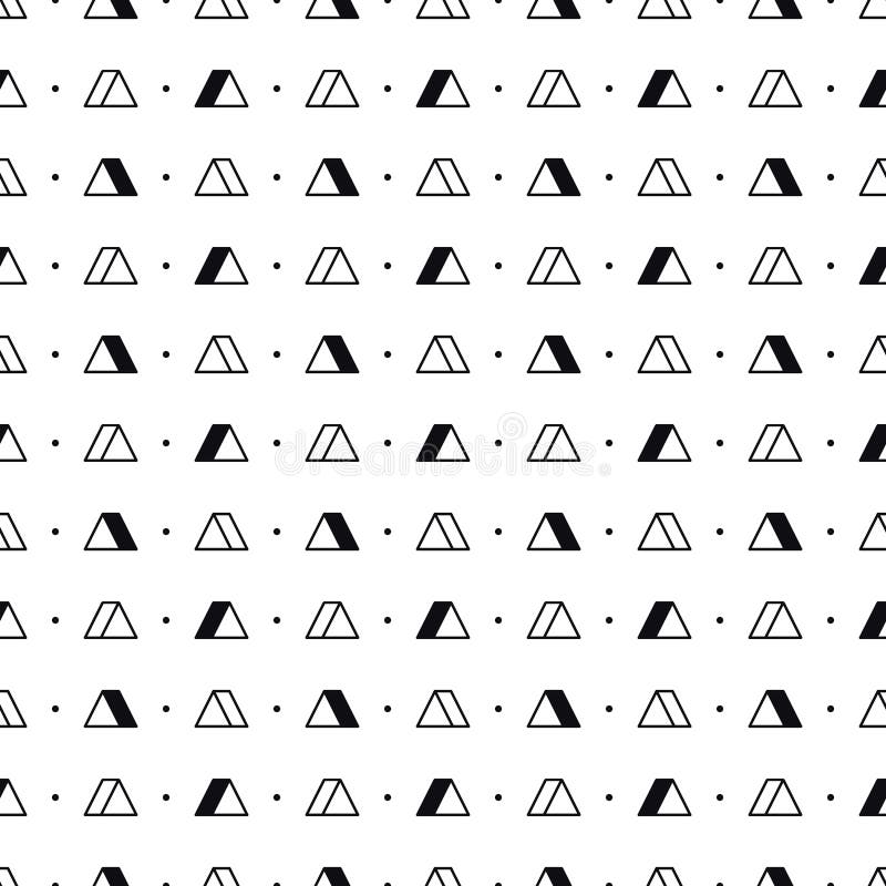 Triangles with Dots on White Background. Seamless Repeating Pattern ...