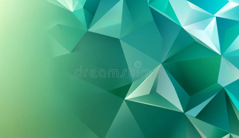 Triangles in Green Gradients. Modern Wallpaper. 3D Triangles Stock ...