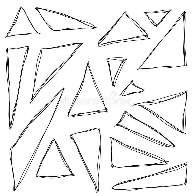 Triangles. Hand Drawn Shapes. Doodle Style Stock Vector - Illustration ...