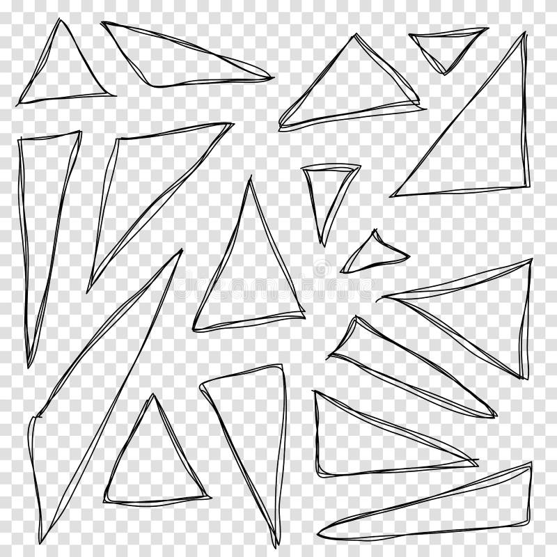 Triangles. Hand Drawn Shapes. Doodle Style Stock Vector - Illustration ...
