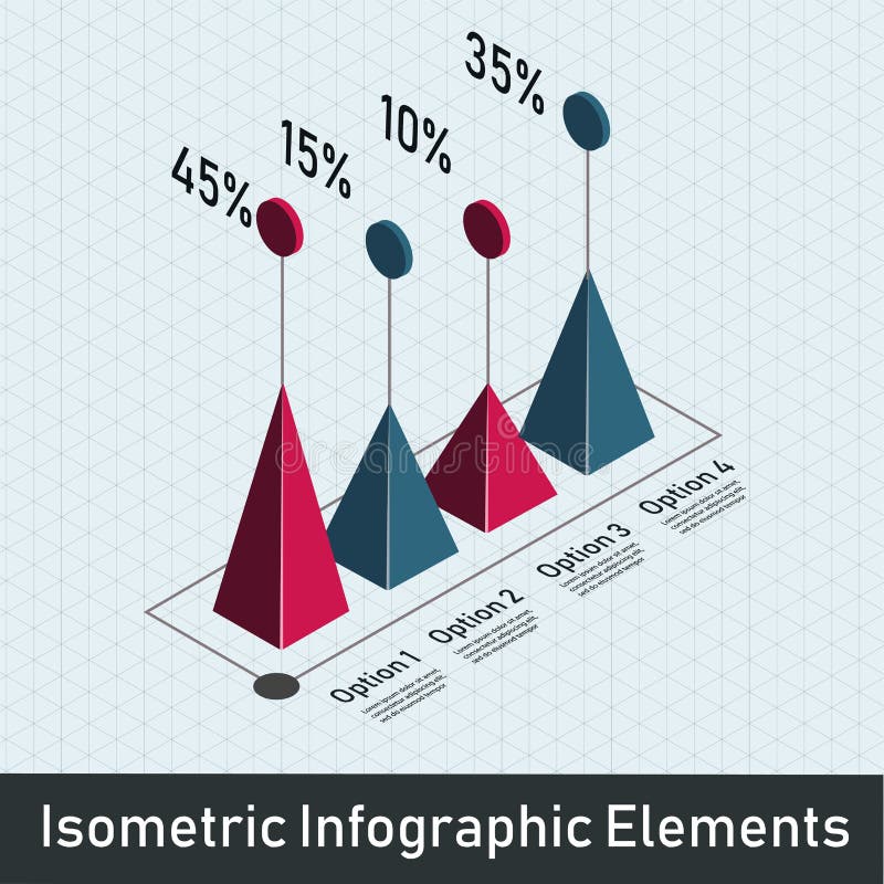 Triangles isometric chart stock vector. Illustration of isolated ...
