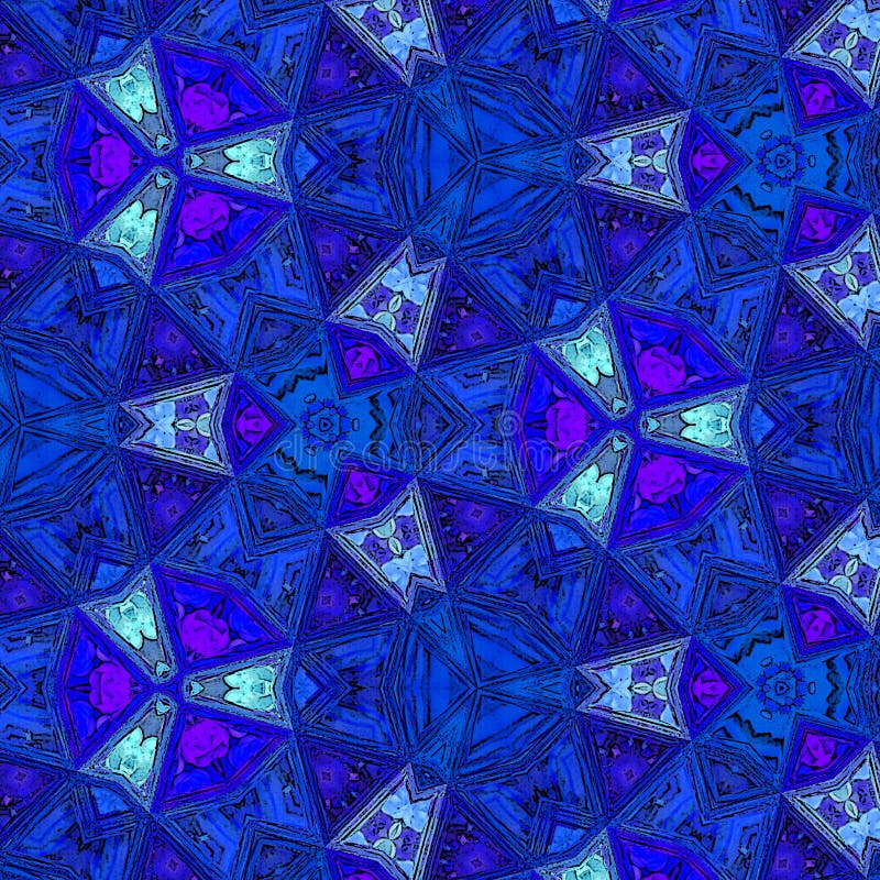 Decoration Triangles Pattern in Blue and Marina Colors. Line Art ...