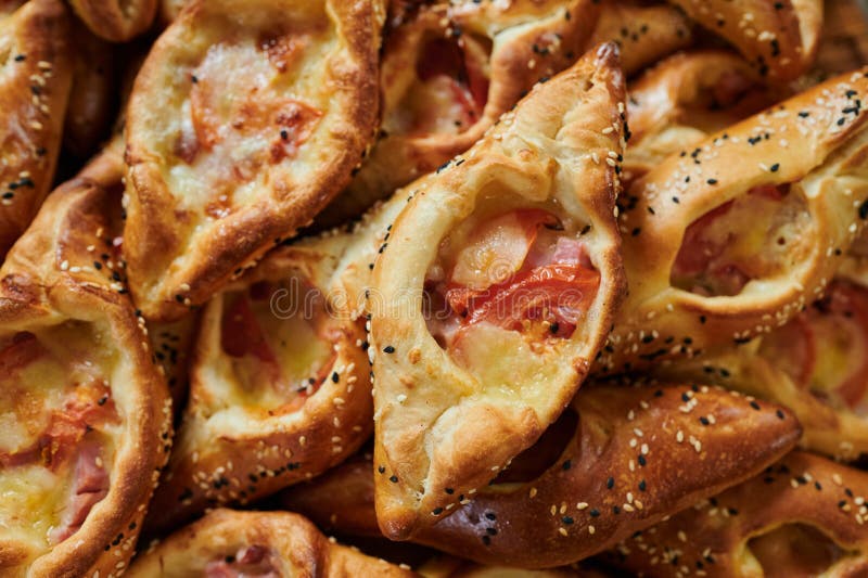 Triangles Pies Stuffed with Cheese Stock Photo - Image of meat, meal ...