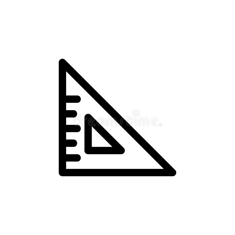 Triangles Ruler Icon stock vector. Illustration of geometry - 174498245