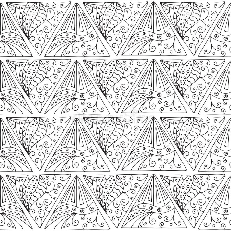 Triangles zentangle stock vector. Illustration of decoration - 58023920