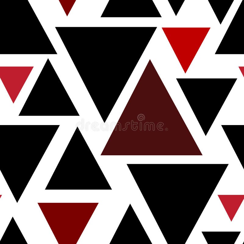 Vector Geometric Triangles Pattern. Elegant Red And White Seamless ...