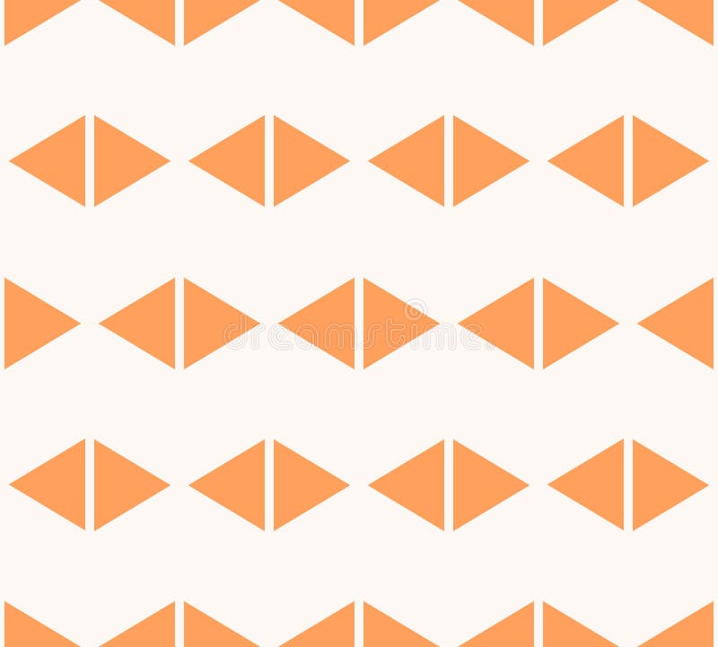 Triangles Seamless Pattern. Minimal Orange and White Vector Geometric ...