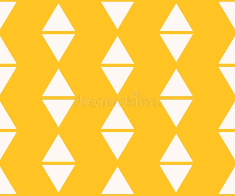 Triangles Seamless Pattern. Minimal Yellow and White Vector Geometric ...