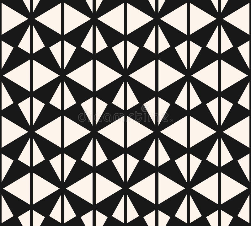 Triangles Seamless Pattern. Vector Abstract Black and White Geometric ...