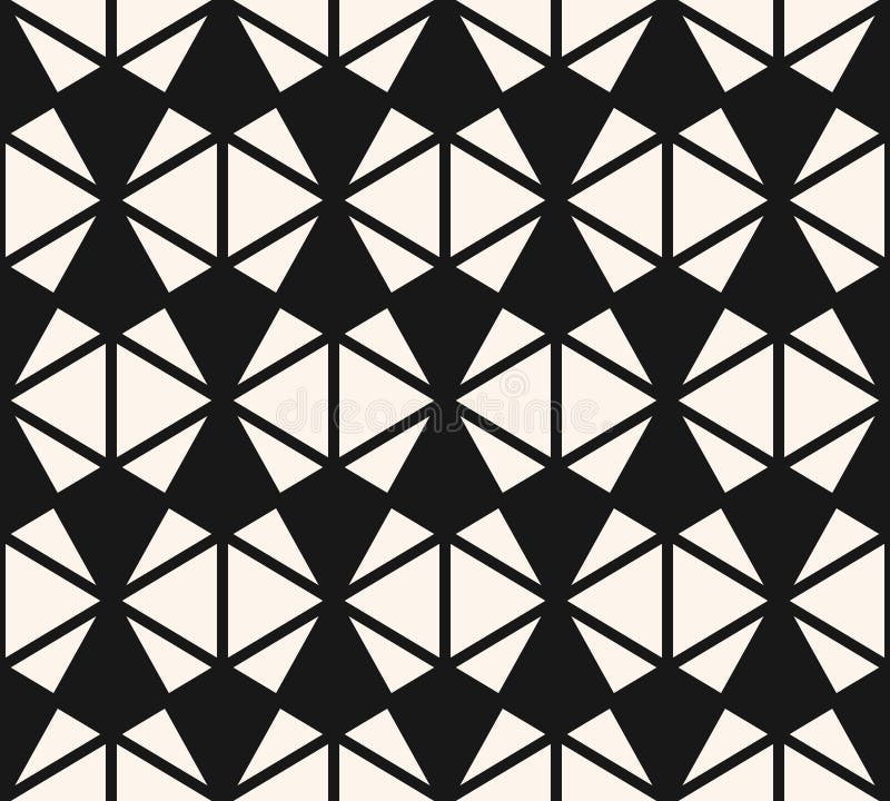 Triangles Seamless Pattern. Vector Abstract Black and White Geometric ...