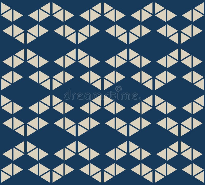 Triangles Seamless Pattern. Vector Abstract Blue and Gold Geometric Texture Stock Vector ...