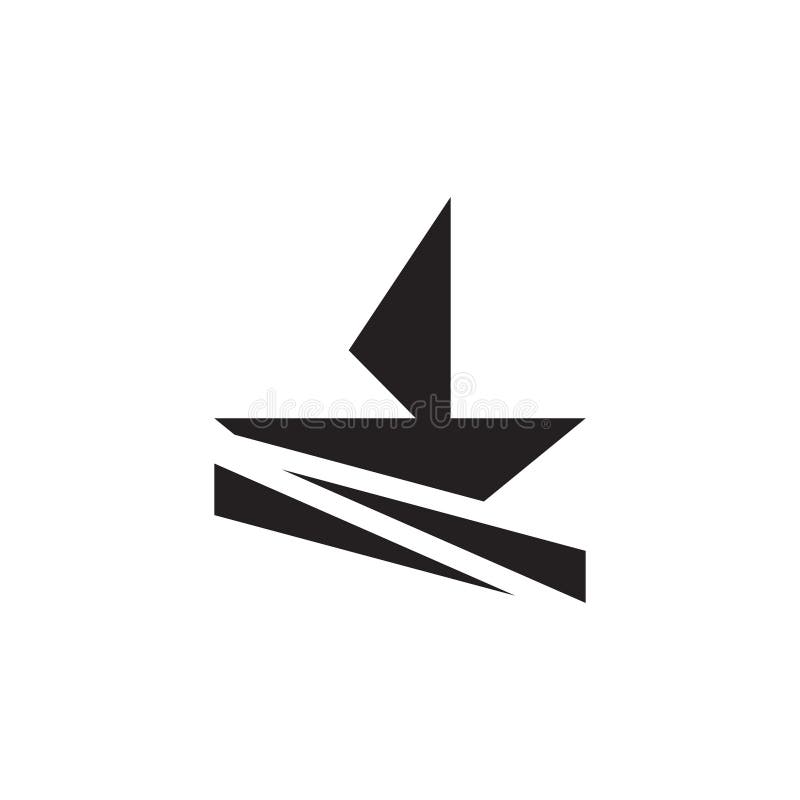 Triangles Simple Ship Boat Silhouette Traditional Logo Vector Stock ...