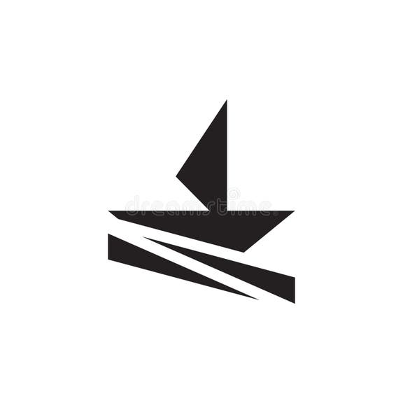 Triangles Simple Ship Boat Silhouette Traditional Logo Vector Stock ...