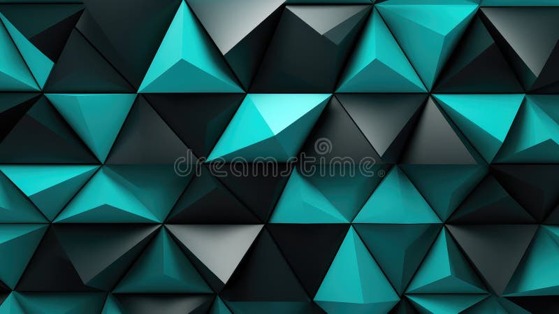 Triangles Teal and Black Background Stock Illustration - Illustration ...