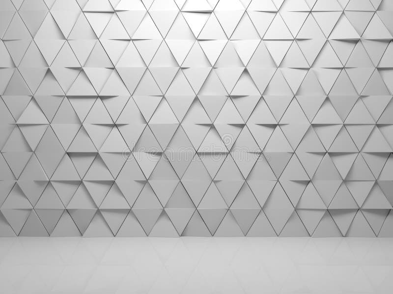 Triangles Tiling Pattern on Front Wall, 3d Stock Photo - Image of ...