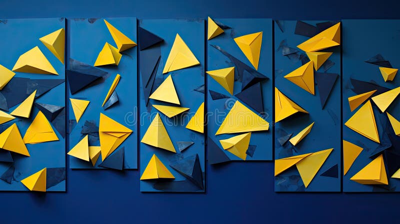 Triangles yellow shapes stock illustration. Illustration of composition ...