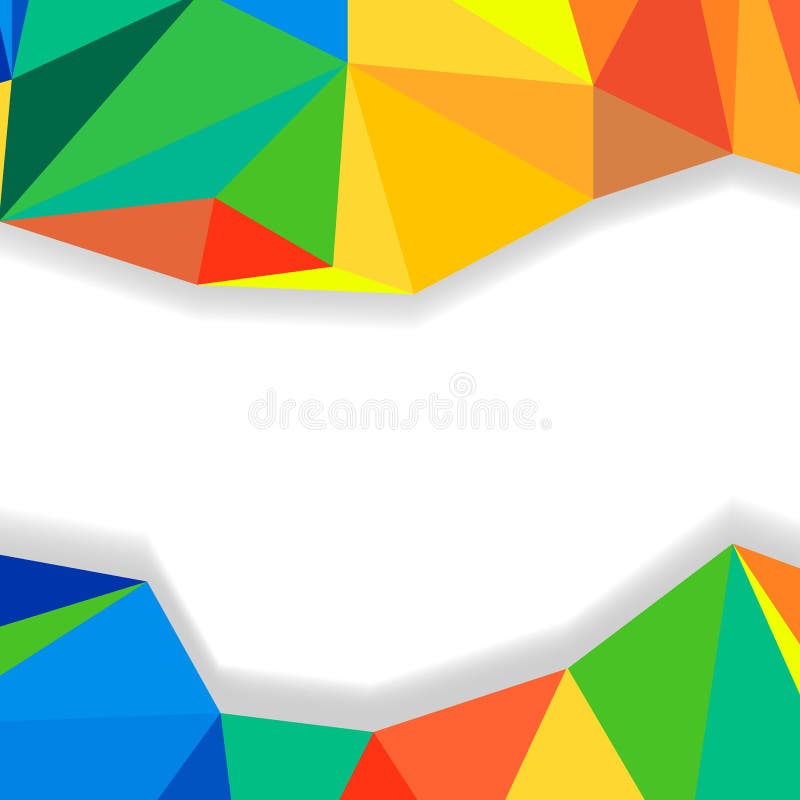 Triangular Abstract Background, Crystal Colorful Shapes Border Stock ...