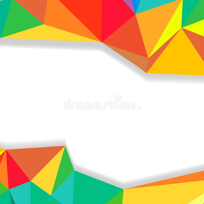 Triangular Abstract Background, Crystal Colorful Shapes Border Stock ...